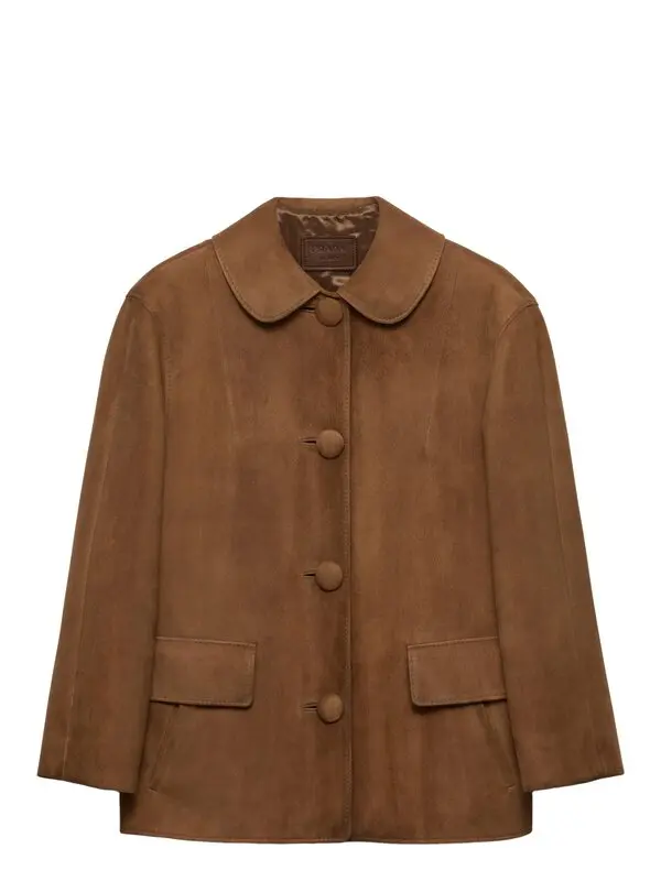 Prada Suede Shirt Jacket - Brown