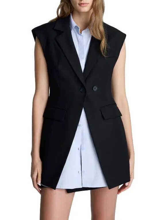 KENNETH COLE Layered Vest With Detachable Shirting - Black/ Pale Sky