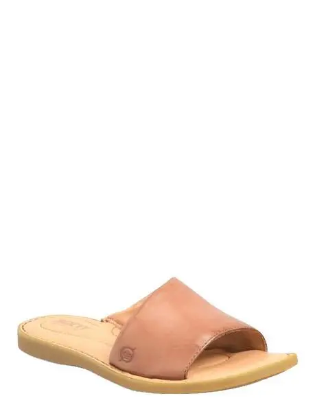 BØRN Izabel Slide Sandal - Brown Leather