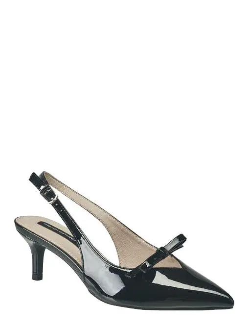 French Connection Quinny Slingback Kitten Heel With Bow Detailing - Black