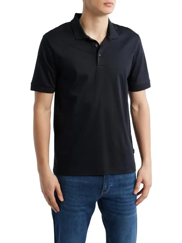 BOSS Phillipson Mercerized Cotton Polo - Black