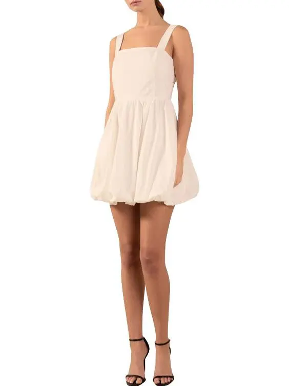 Endless Rose Square Neck Cotton Mini Dress - Off White