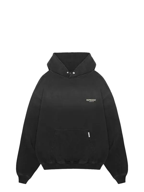 REPRESENT Owners' Club Cotton Graphic Hoodie - Aged Black