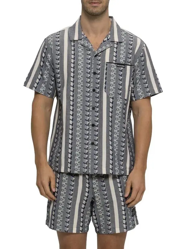 MAUI & SONS Dobby Fin Camp Shirt - Slate
