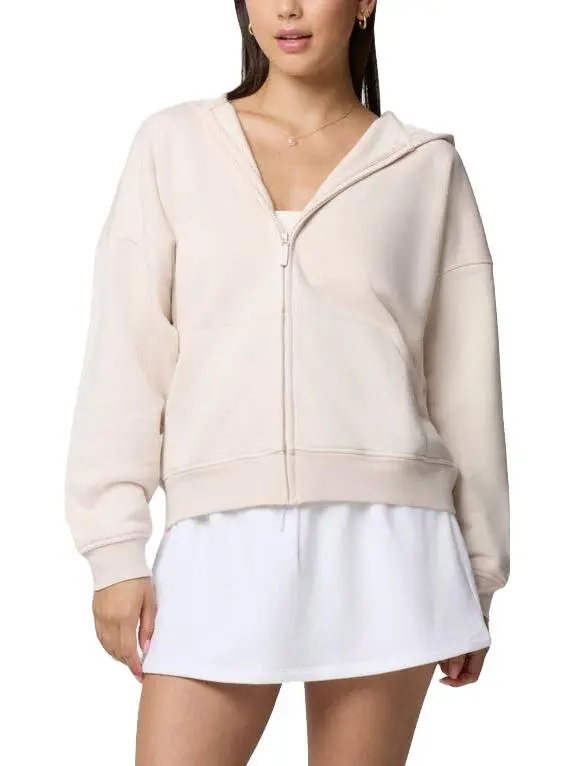 FLORENCE BY MILLS Cozy Crush Forever Embroidered Oversize Graphic Zip Hoodie - Rose Quartz Perfume