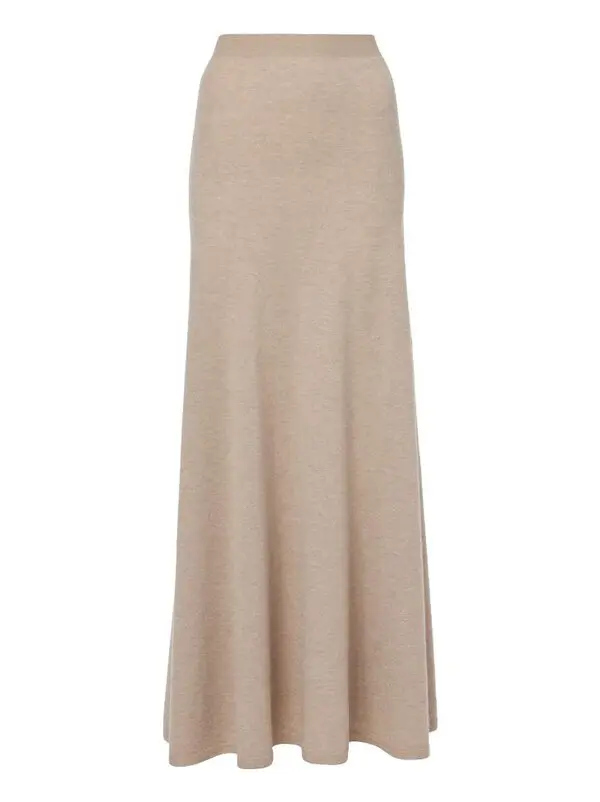 THE ROW Jovan Cashmere Maxi Skirt - Beige