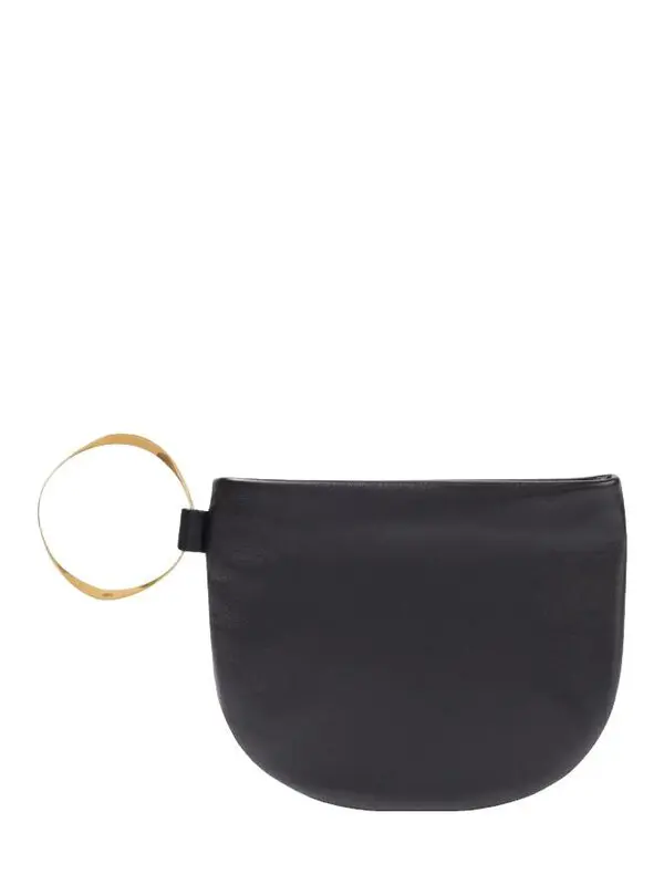 THE ROW Geo Leather Clutch - Black
