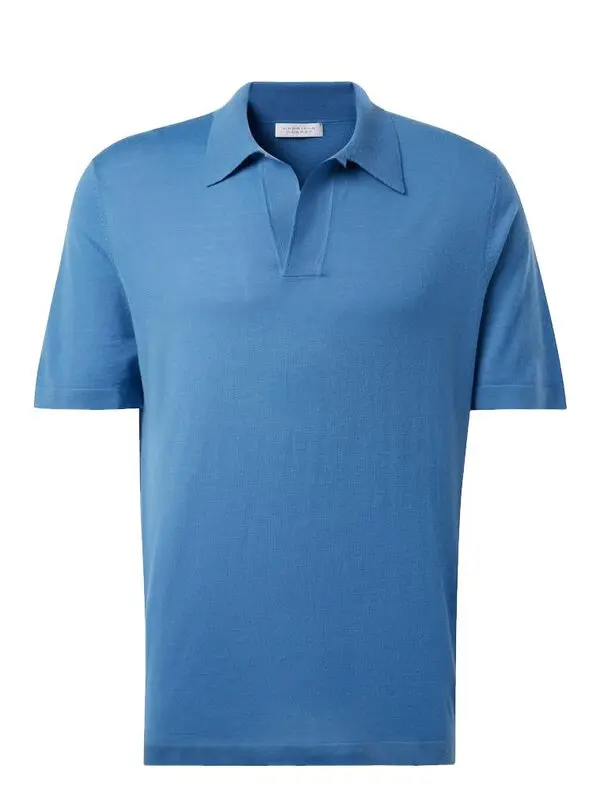 Gabriela Hearst Stendhal Cashmere Polo Shirt - Blue