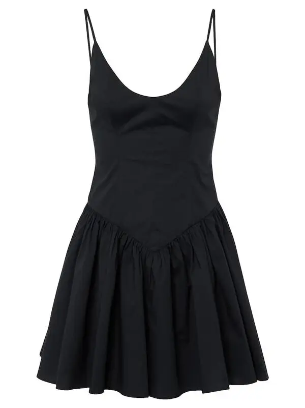 Staud Dena Cotton Poplin Minidress - Black