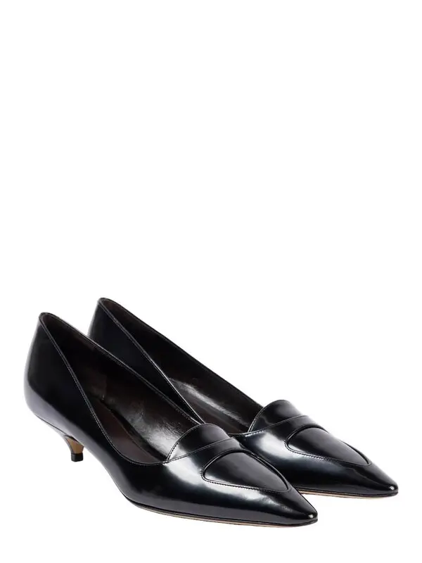 THE ROW Viv Leather Loafer Pumps - Black