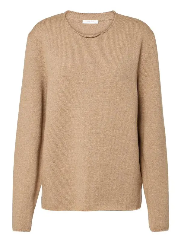 THE ROW Jhaio Cotton-cashmere Top - Beige