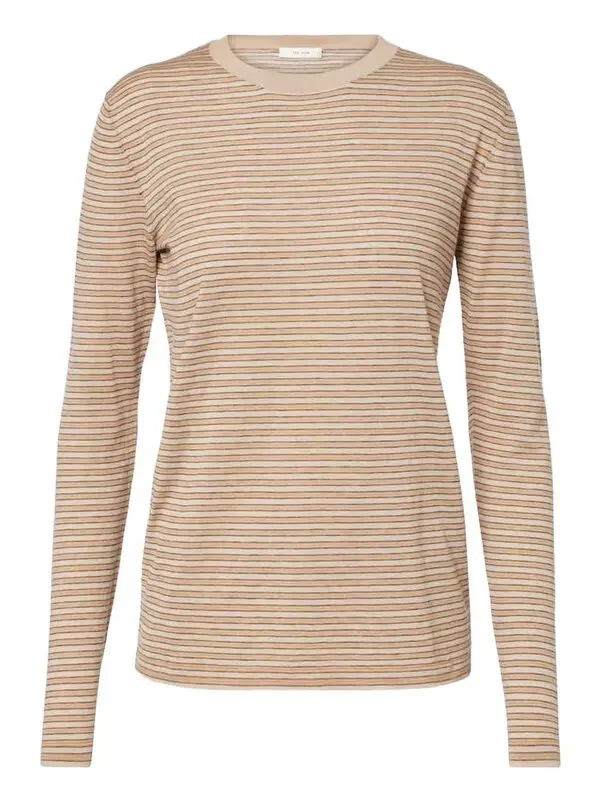 THE ROW Juhi Striped Cotton And Cashmere Sweater - Beige
