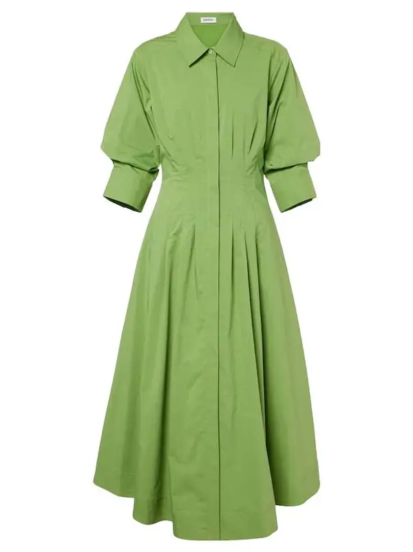 Simkhai Jazz Cotton-blend Poplin Midi Shirt Dress - Green