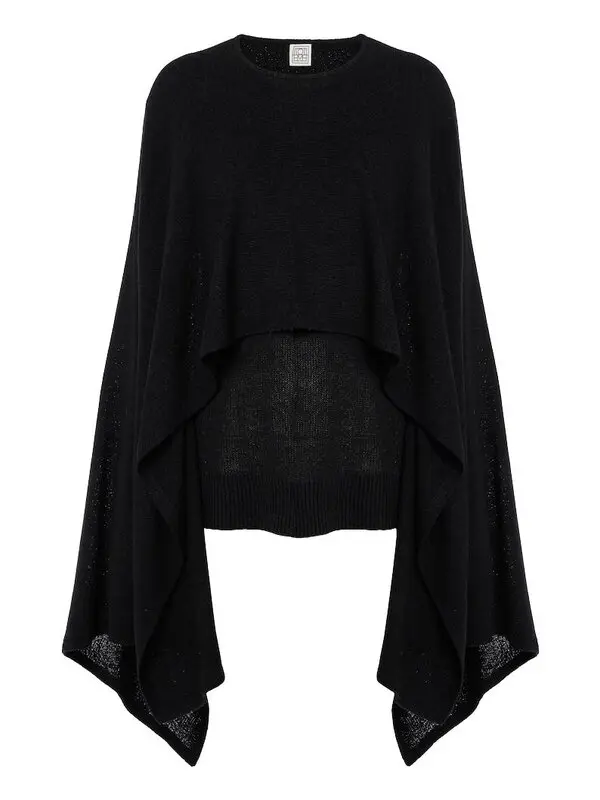 TOTEME Draped Silk Top - Black