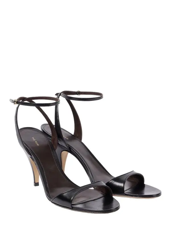 THE ROW Vika 80 Leather Sandals - Black