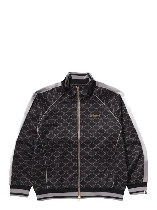 BAPE College Monogram Logo Relaxed Fit Track Jacket - Black