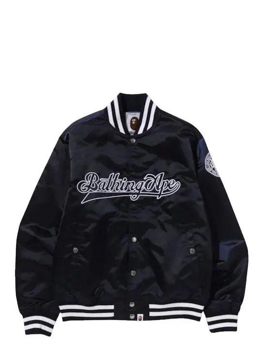 BAPE Baseball Varsity Jacket - Navy Blue