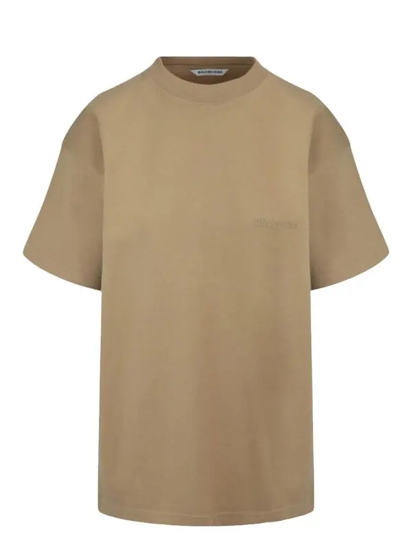 Balenciaga Medium Fit Logo T-shirt - Oat
