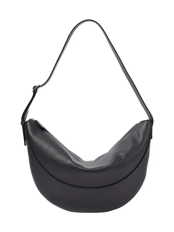 THE ROW Jouve Leather Crossbody Bag - Black