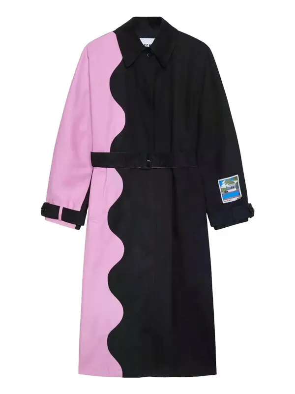 MSGM Two-tone Trench Coat - Black