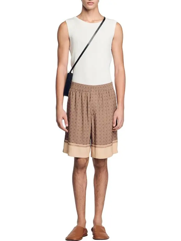 Sandro Patterned Flowy Bermuda Shorts - Hazel