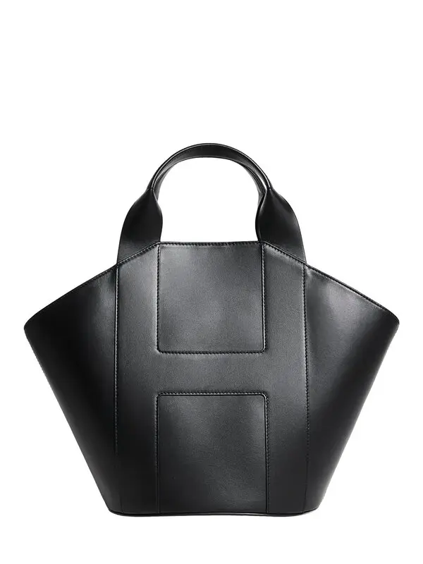Harrods Leather H Tote Bag - Black