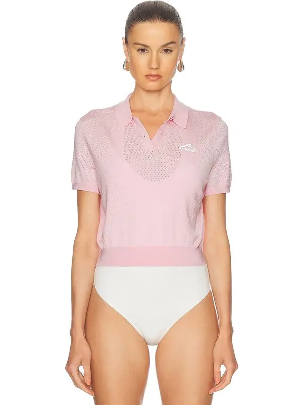 Alexander Wang Short Sleeve Polo Tee - Light Pink