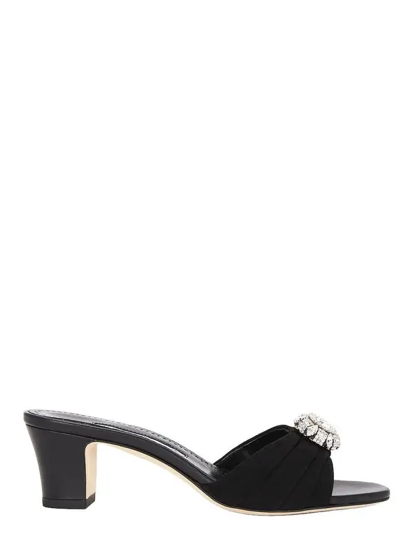 Manolo Blahnik Ansaklo 50 Sandal - Black
