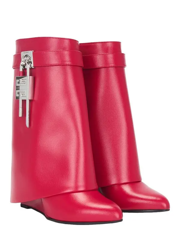 Givenchy Shark Lock Ankle Boots - Red