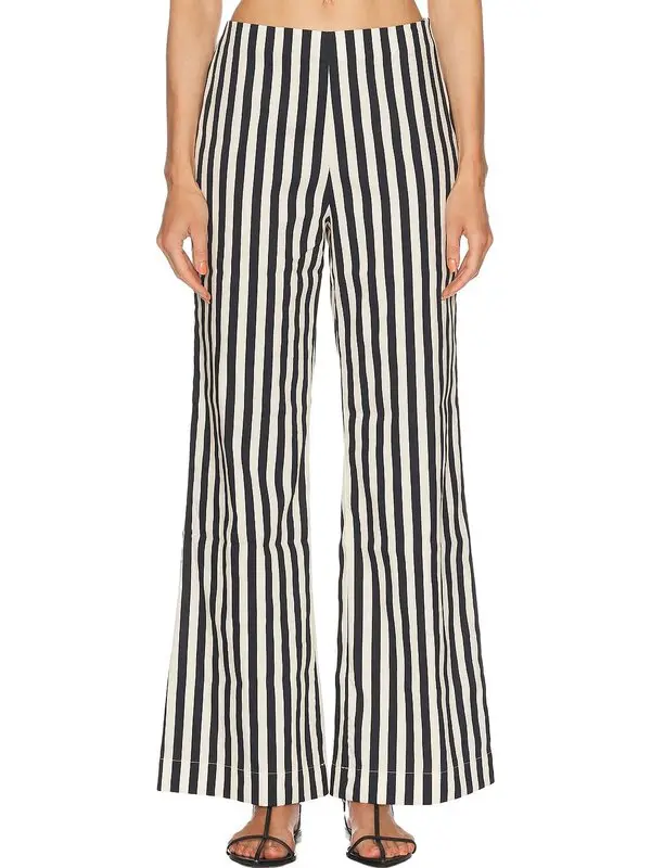 SIMONMILLER Pia Poplin Pant - Black & White Stripe