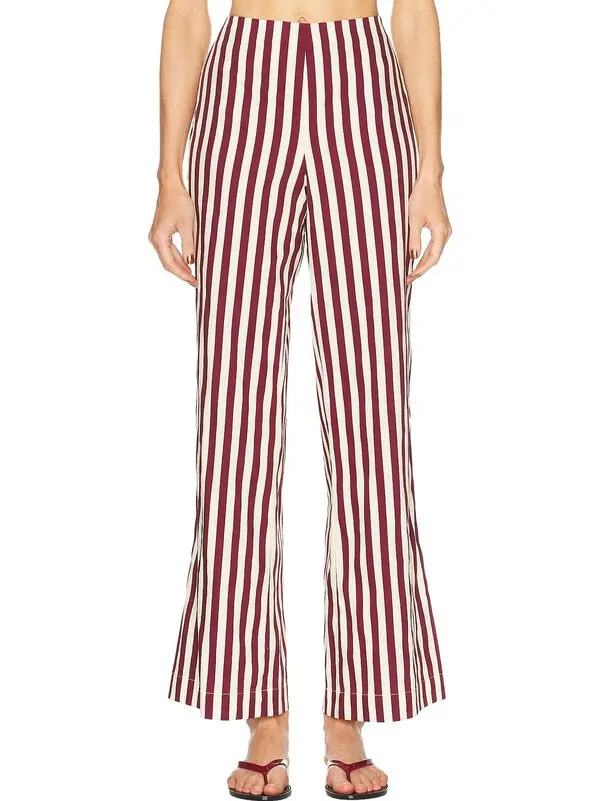 SIMONMILLER Pia Poplin Pant - Bordeaux Stripe