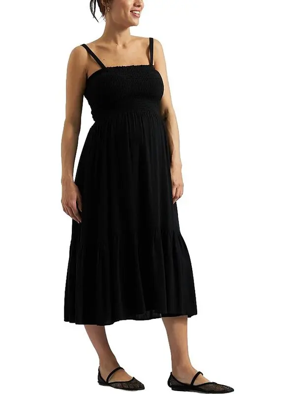 RIPE MATERNITY Blair Shirred Dress - Black