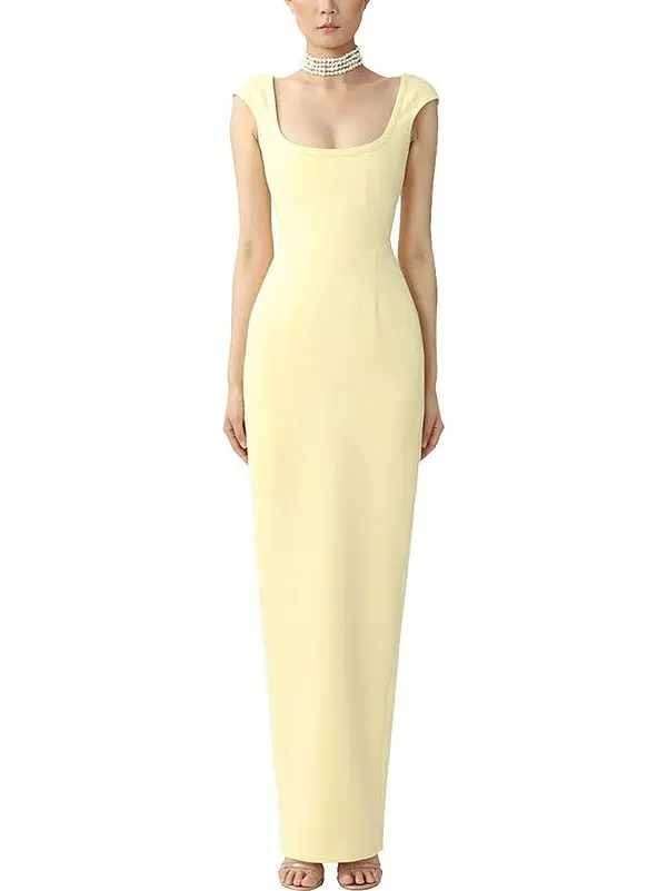 SAU LEE Brooke Gown - Butter Yellow