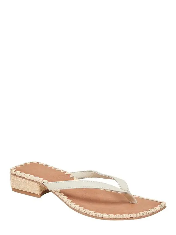 Dolce Vita Barty Thong Sandals - White Leather