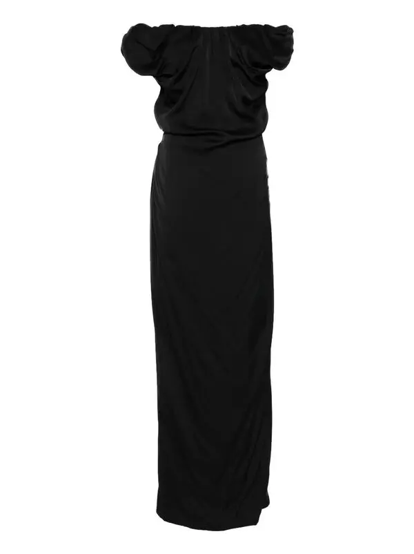 VIVIENNE WESTWOOD Off-shoulder Straight Skirt Dress - Black