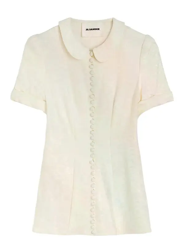 JIL SANDER Floral-jacquard Shirt - White