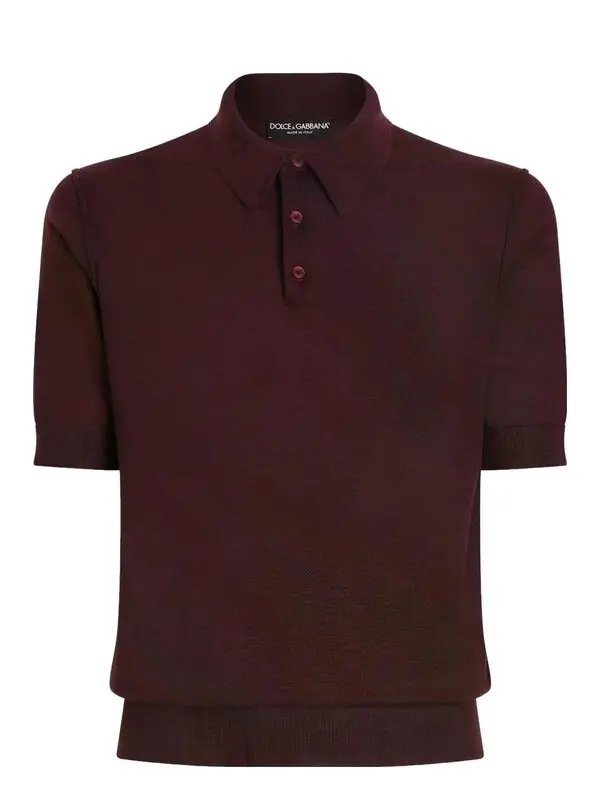 Dolce & Gabbana Fine-ribbed Polo Shirt - Red