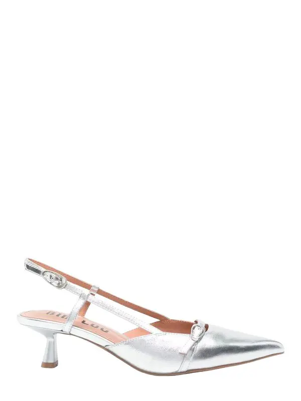 BIBI LOU 45mm Patty Slingback Pumps - Silver