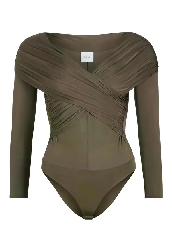 PATOU Wrap Bodysuit - Brown