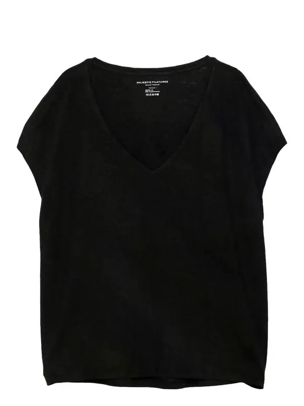 Majestic Filatures V-neck T-shirt - Black