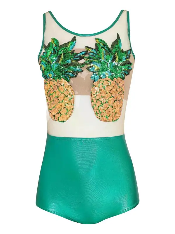 BRIGITTE Abacaxi Carnaval Bodysuit - Green