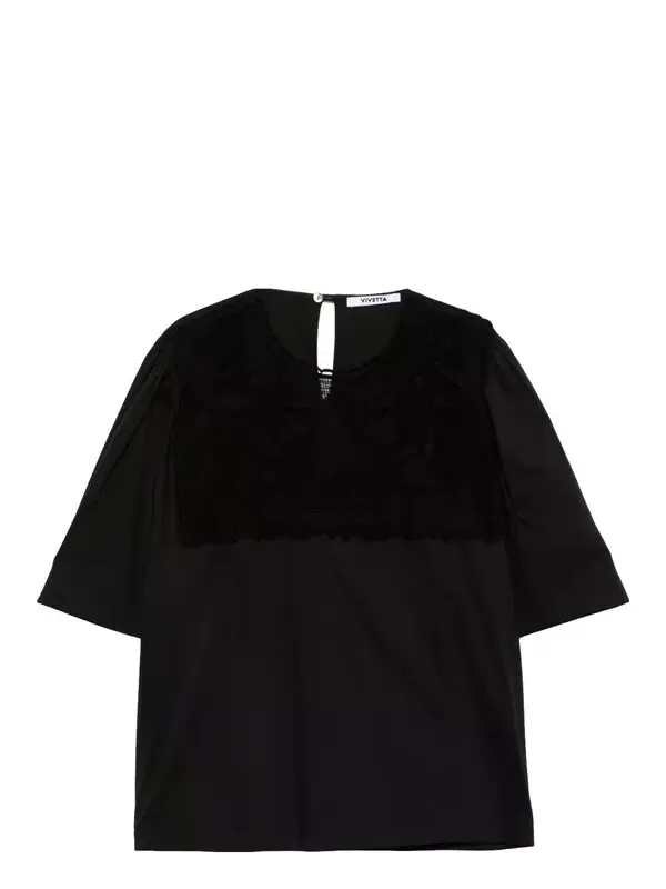 Vivetta Embroidered Top - Black