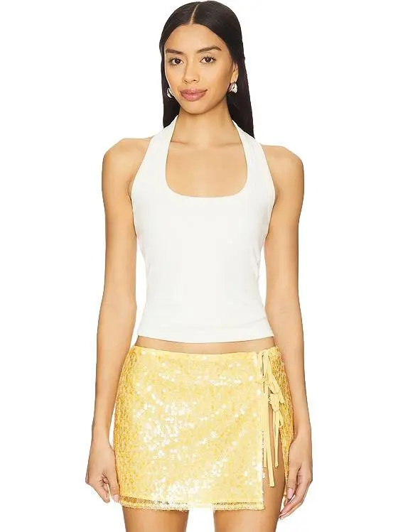 Lna Bradley Halter Top - Ivory