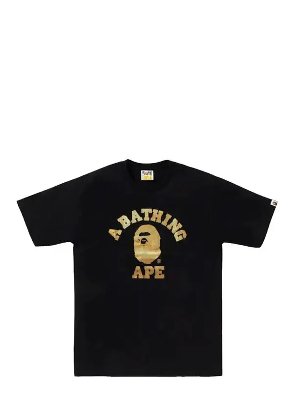 A BATHING APE Foil College C Tee Shirt - Black