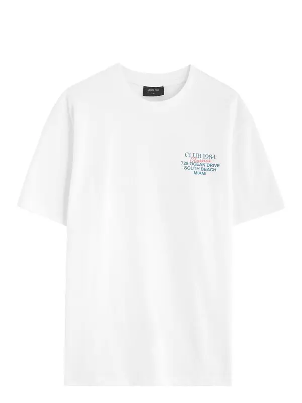 CLUB 1984 Vice City Printed Cotton T-shirt - White