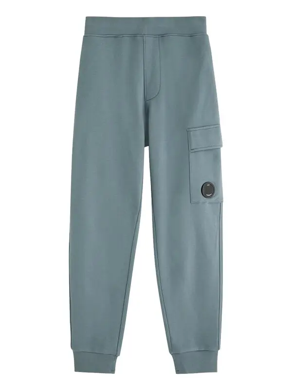 C.P. COMPANY Diagonal Raised Cotton Sweatpants - Blue