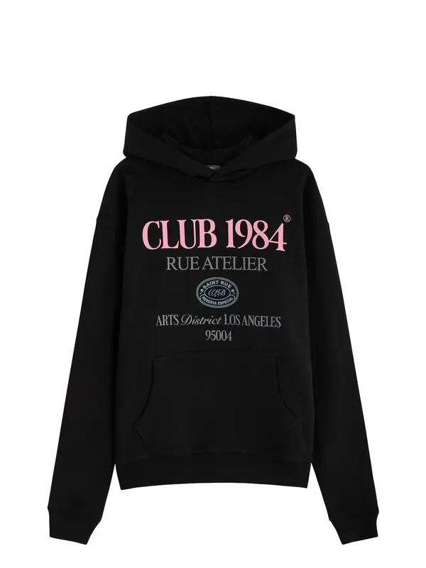 CLUB 1984 Art District Hooded Cotton Sweatshirt - Black