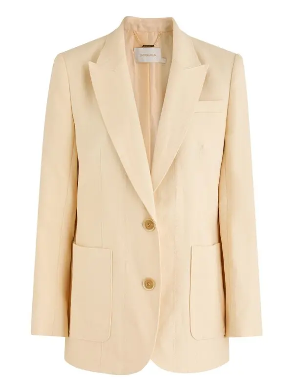 Zimmermann Illuminate Linen Blazer - Yellow