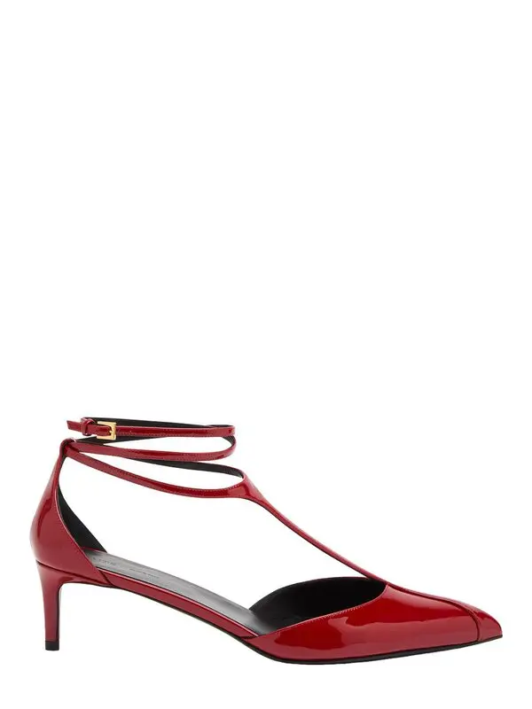 Khaite Mia 45 Patent Leather Pumps - Red