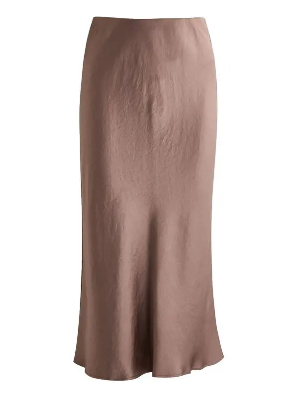 Max Mara Alessio Satin Midi Skirt - Mauve